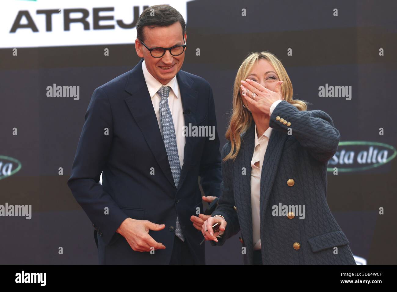 Rome, Italy - December 14, 2025: Giorgia Meloni with Mateusz Morawiecki ...
