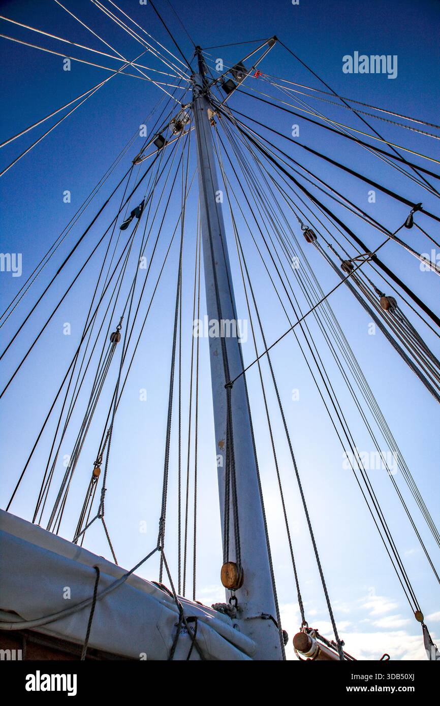 Rigging - Immensely complex web of ropes constituting the rigging of a ...