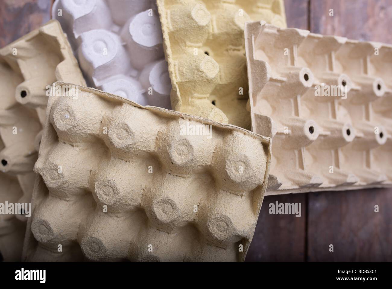 Collection of egg cartons in various colors and textures, made from ...