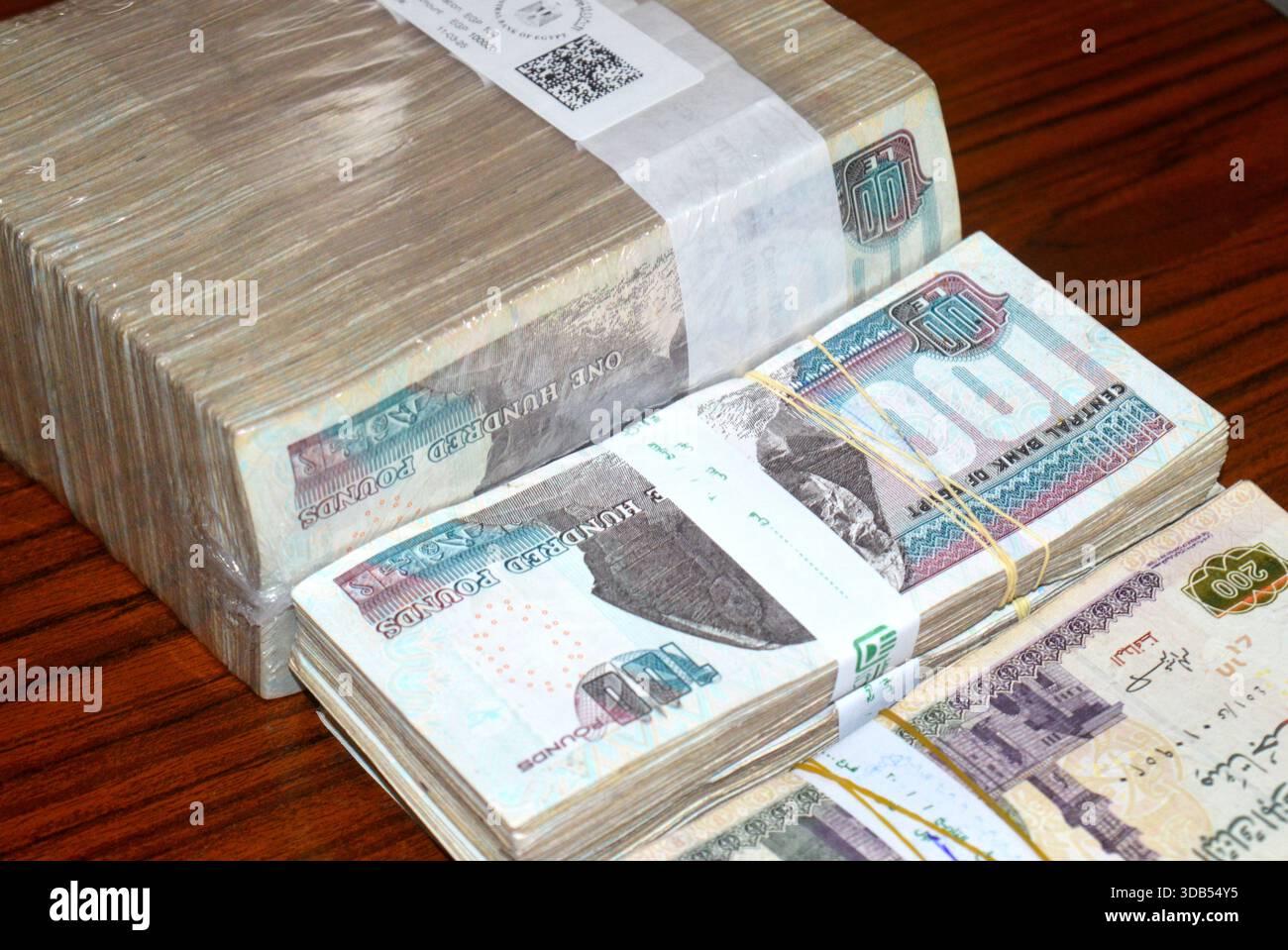 Cairo, Egypt, December 2 2025: Egypt money of a pallet of Egyptian 100 ...