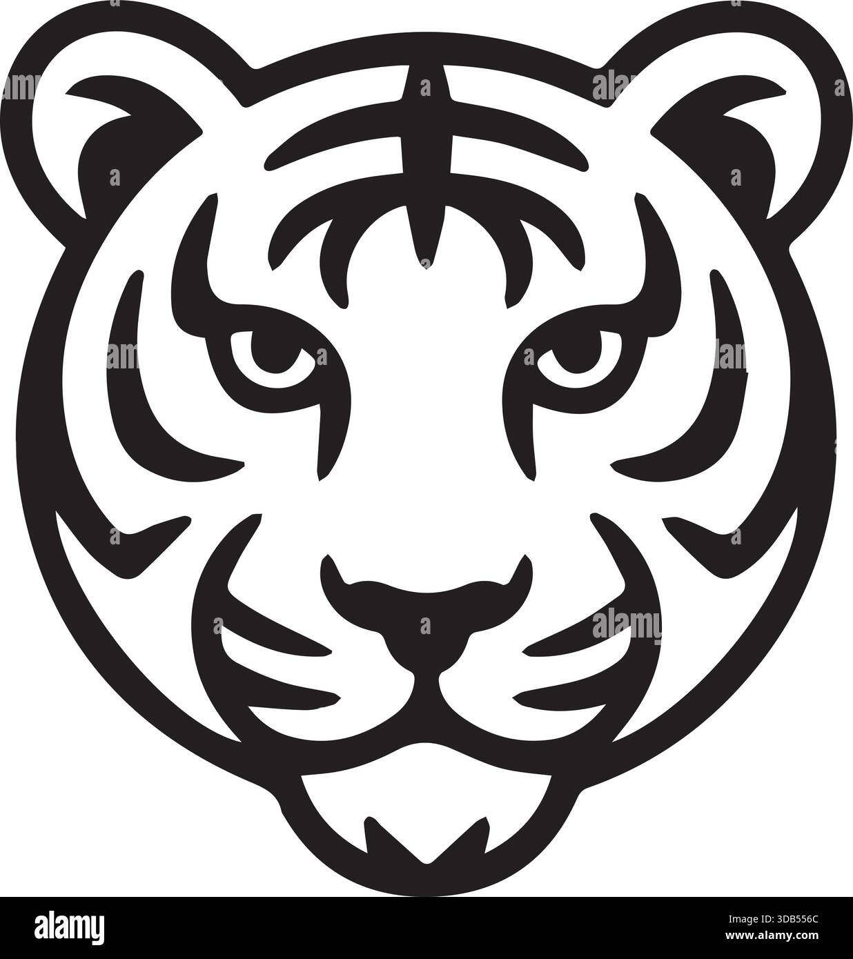 Line illustration tiger head hi-res stock photography and images - Alamy