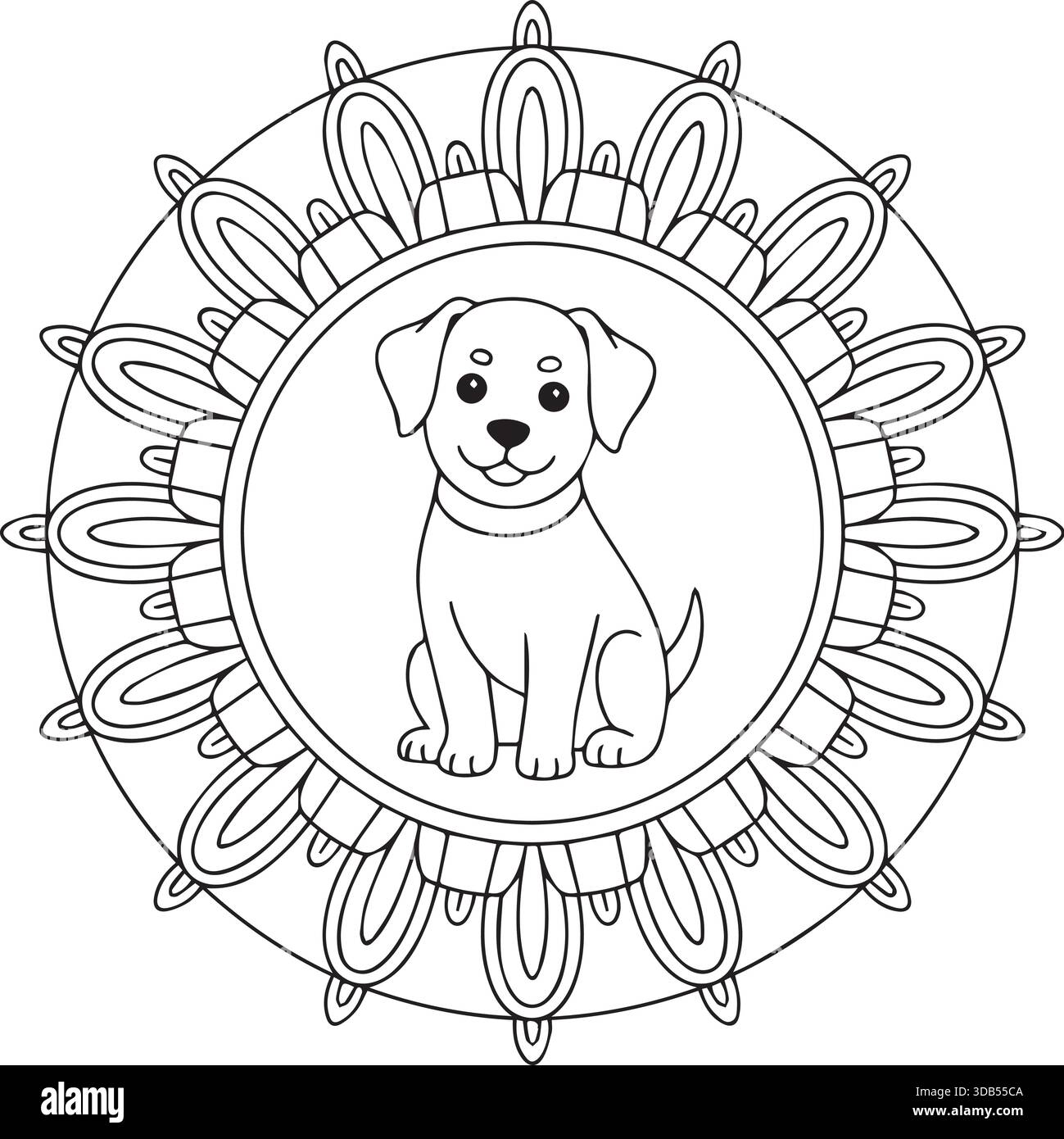 Illustration cat doodle adult Black and White Stock Photos & Images - Alamy