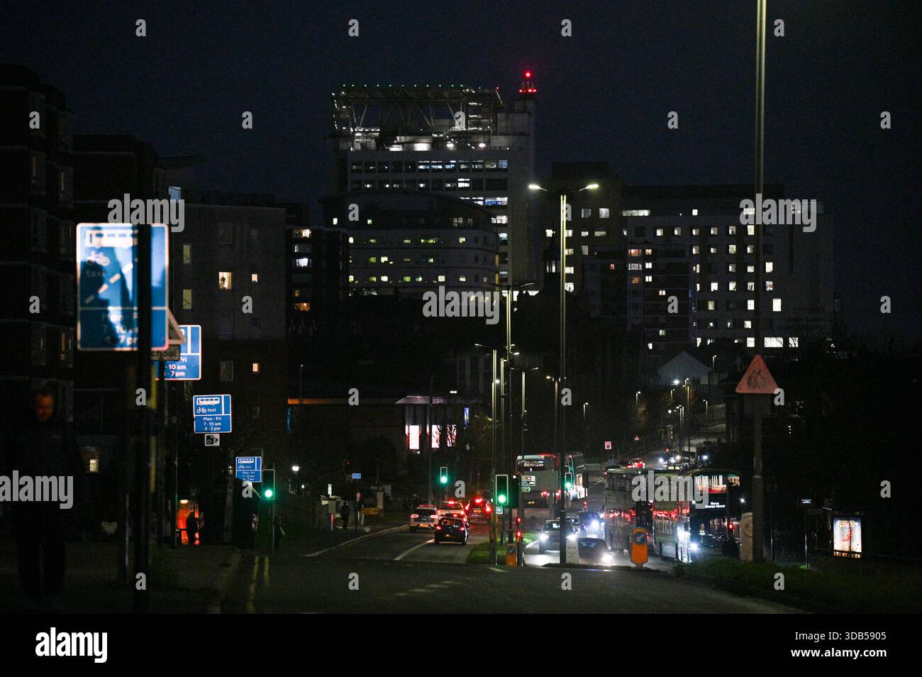 Sussex , England UK December 2025 - Traffic travels along Eastern Road ...