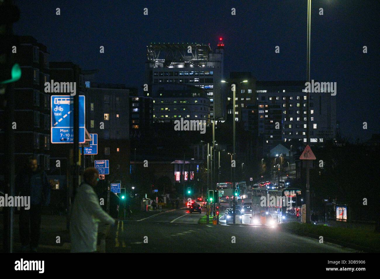 Sussex , England UK December 2025 - Traffic travels along Eastern Road ...