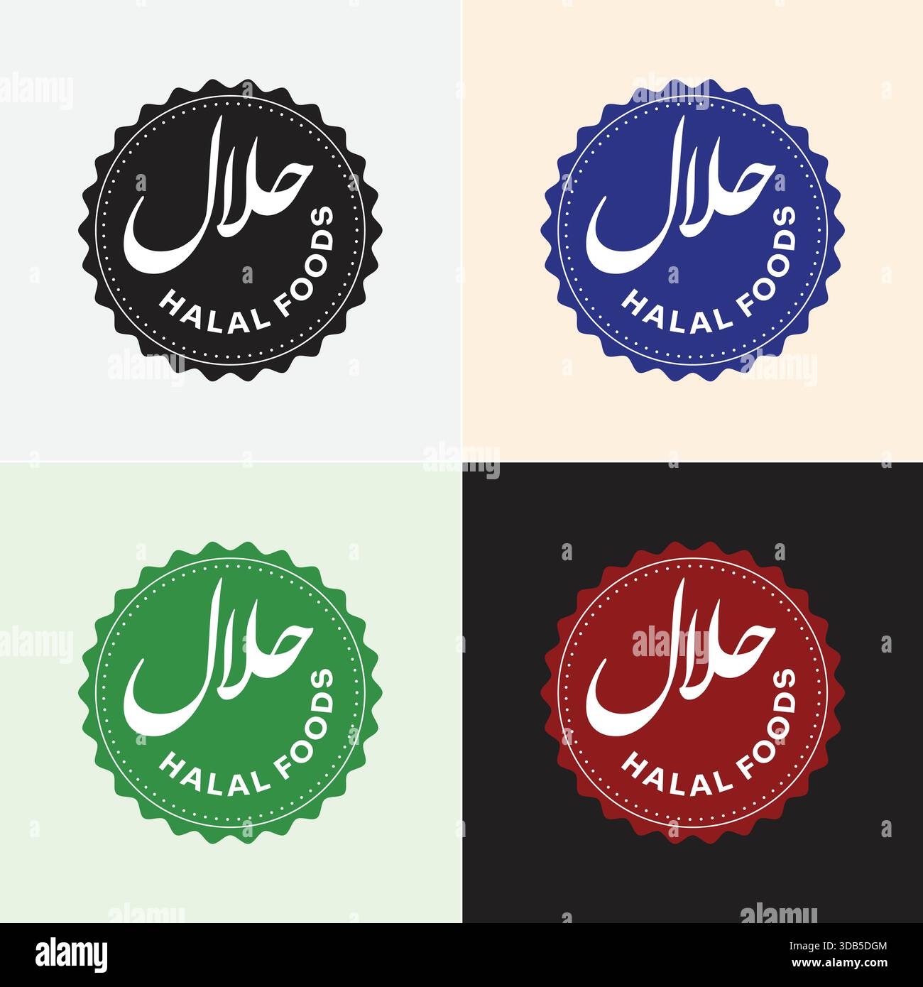 Halal stamps Stock Vector Images - Alamy