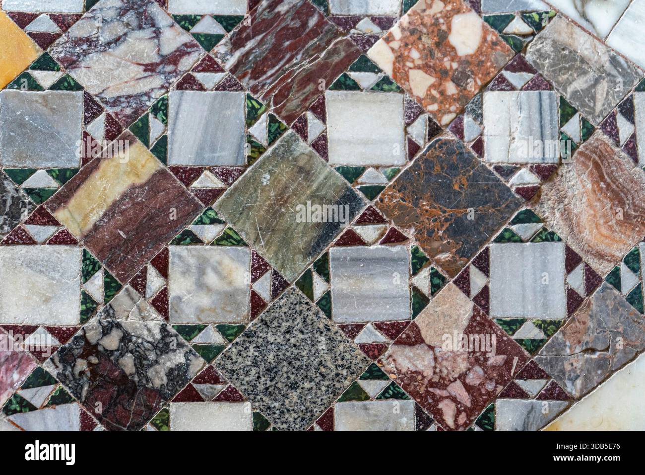 Intricate marble mosaic floor pattern in Venice, diamond-shaped tiles ...
