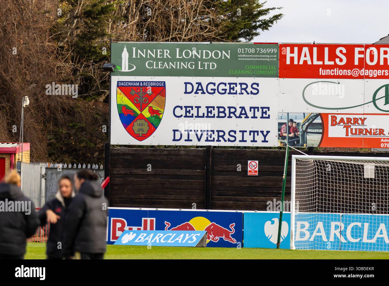 Dagenham, UK, 14th Dec 2025. Sign saying 'Dagers celebrate diversity ...