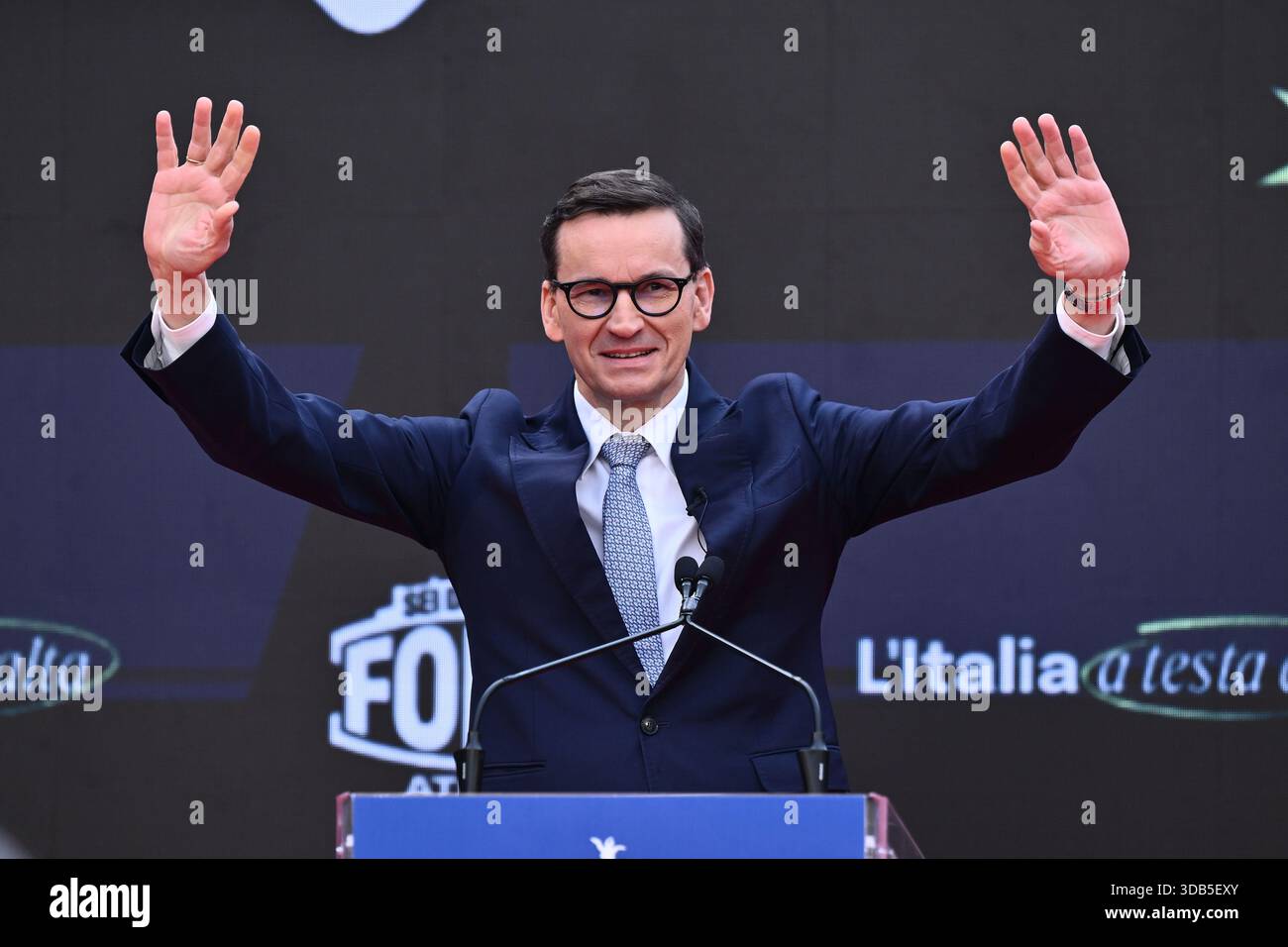 Mateusz Morawiecki (President of the ECR party) attends the 2025 Atreju ...
