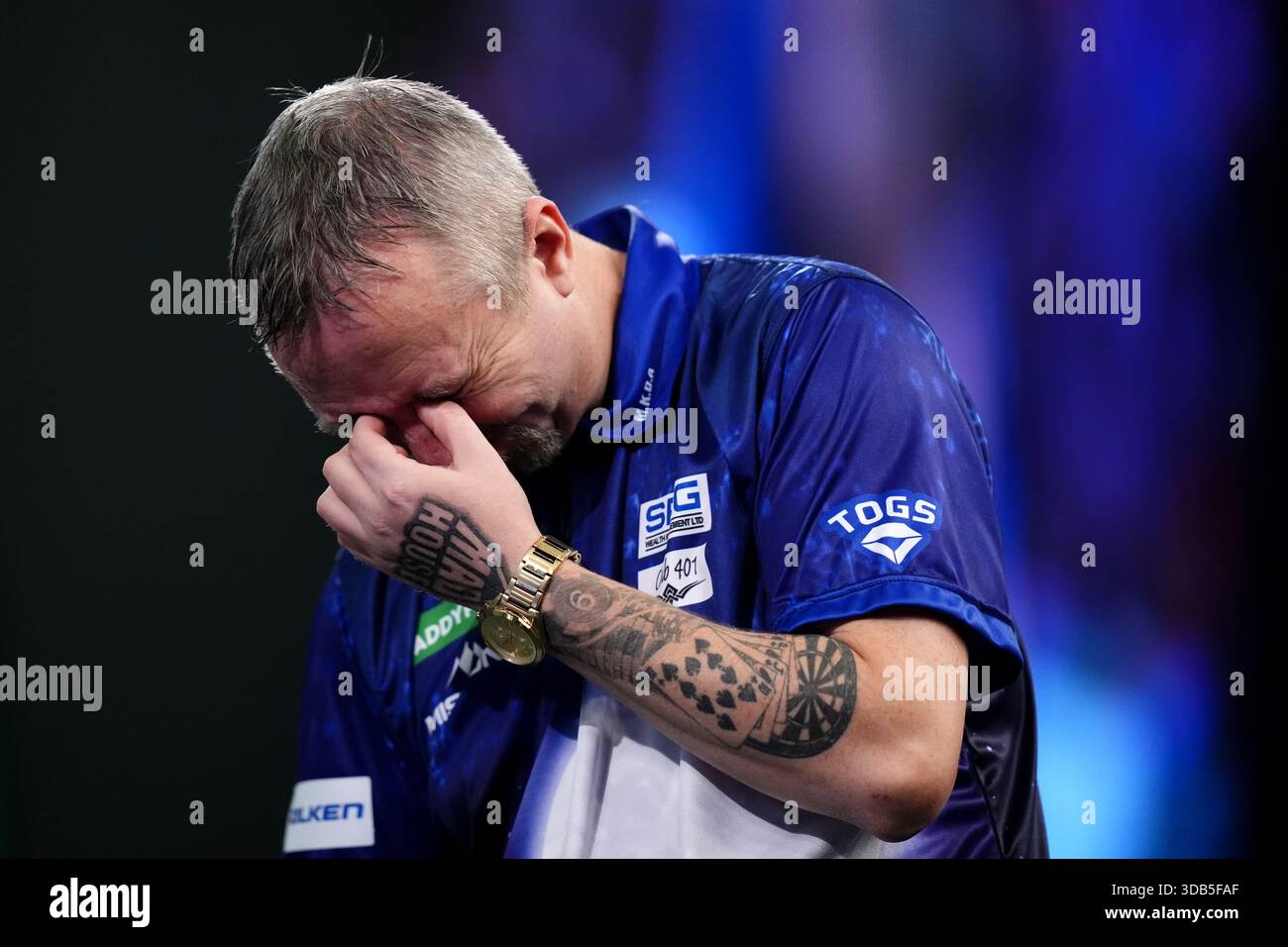 Ritchie Edhouse reacts during his match against Jonny Tata on day four ...