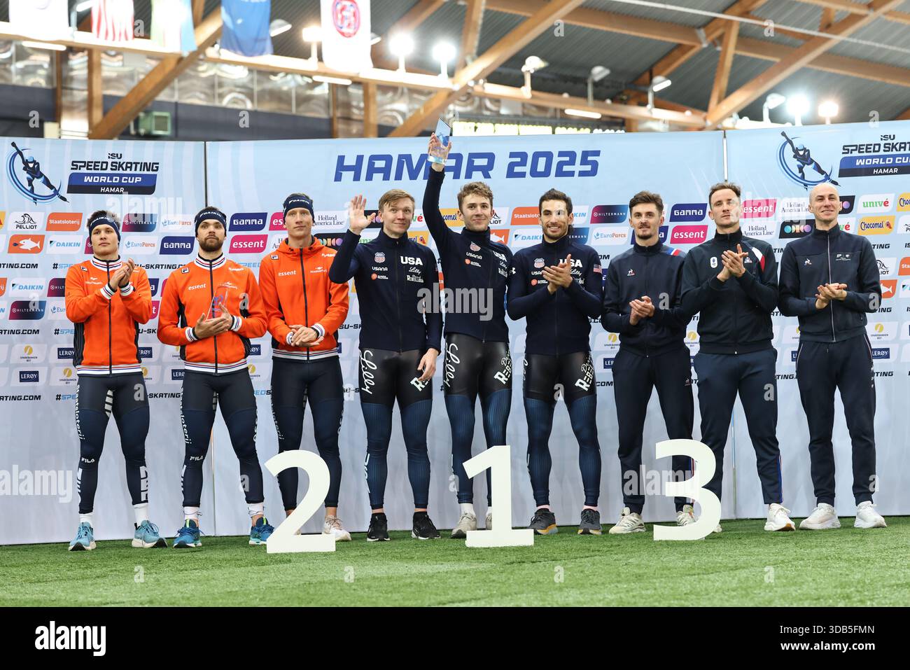 Hamar 20251214. The overall winners of the World Cup in the team ...