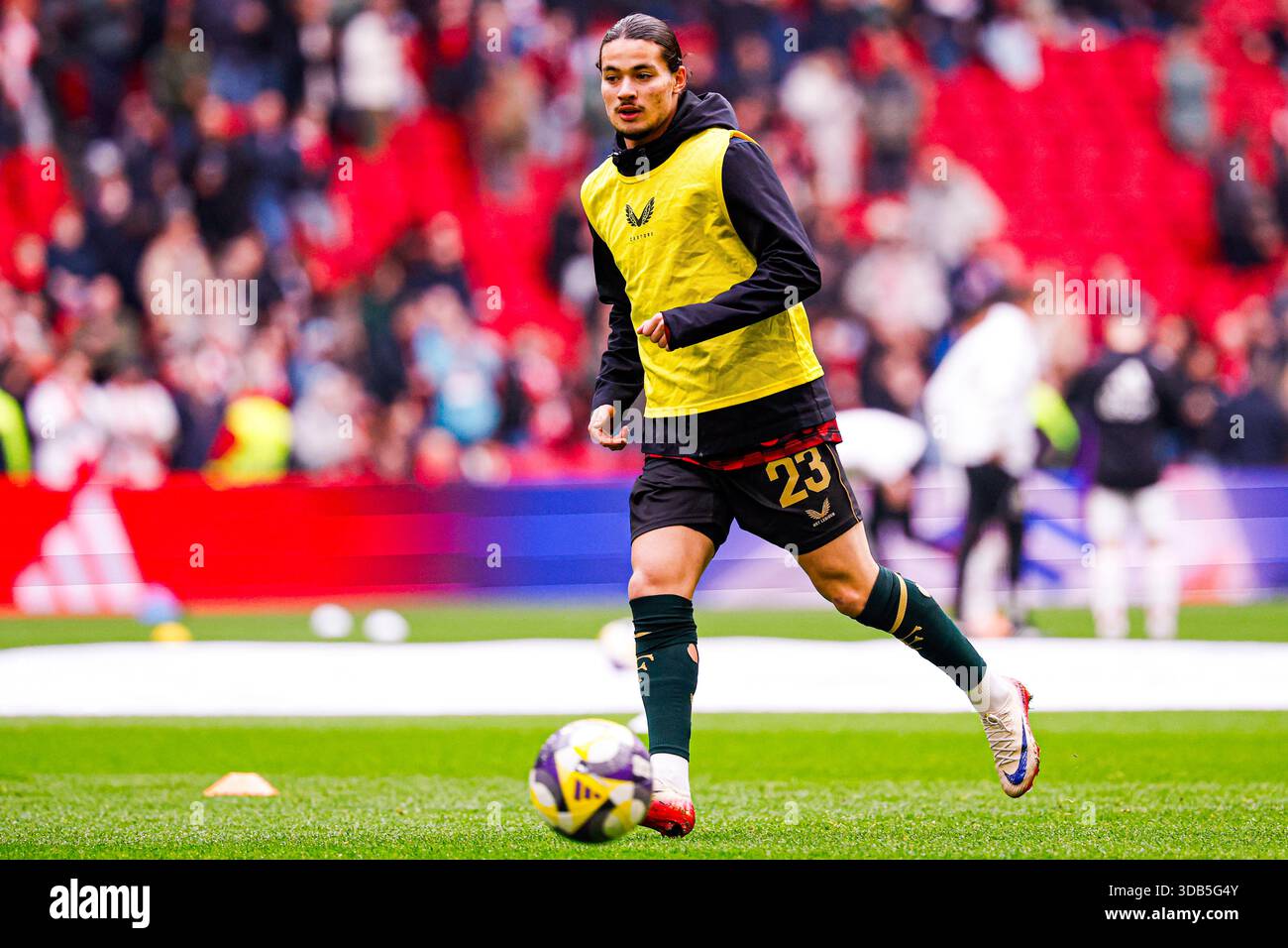 Anis Hadj Moussa of Feyenoord Rotterdam warms up prior to the Dutch ...