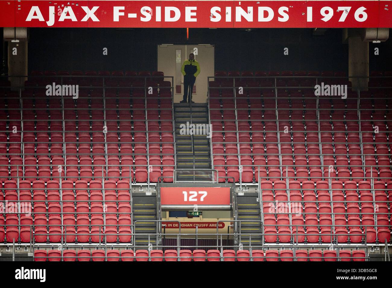 AMSTERDAM - An empty stand before the Dutch Eredivisie match between ...