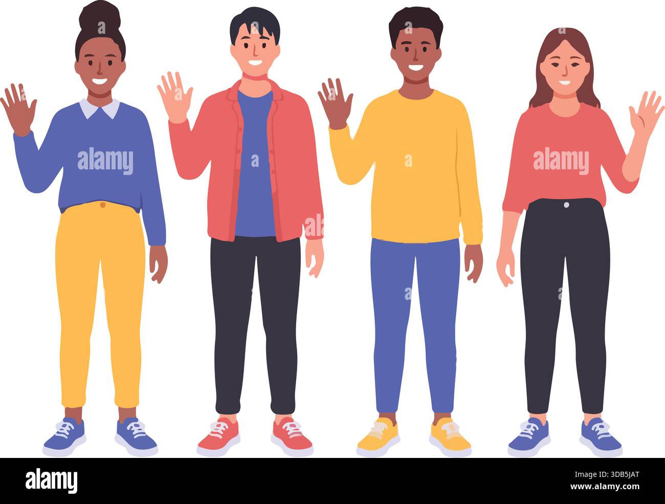 Hello man waving hand gesture Stock Vector Images - Alamy