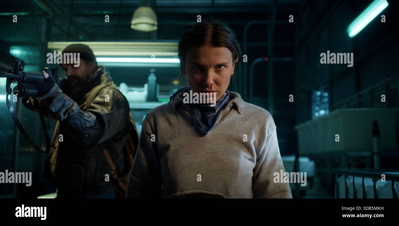 DAVID HARBOUR and MILLIE BOBBY BROWN in STRANGER THINGS (2016 ...