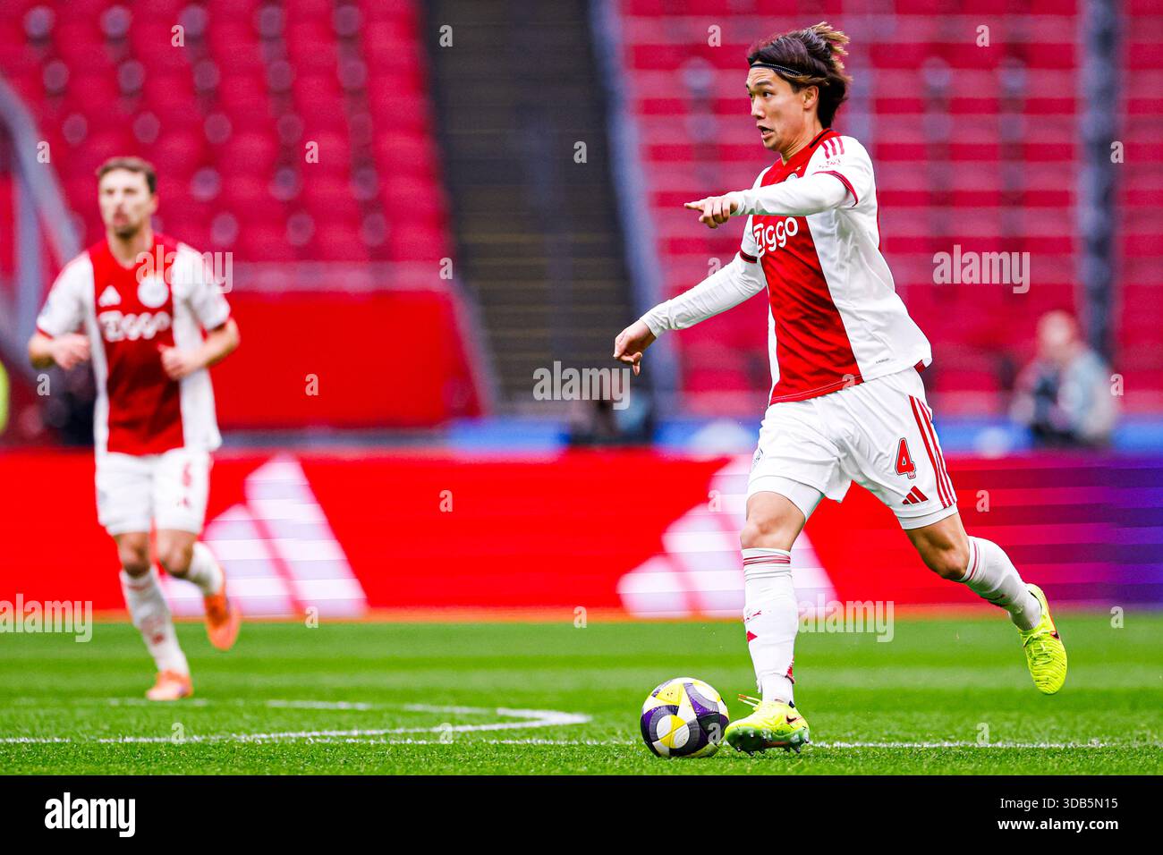 Ko Itakura of AFC Ajax runs with the ball during the Dutch Eredivisie ...