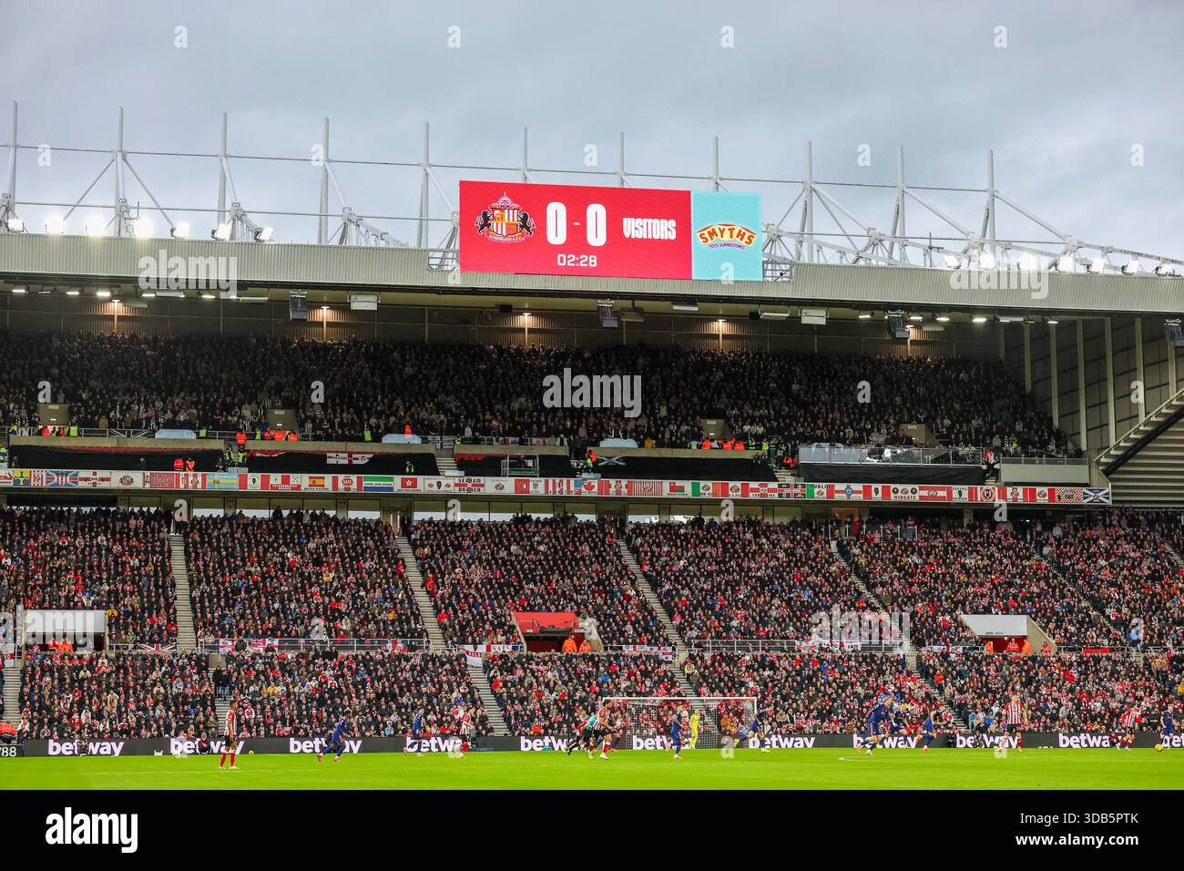 Sunderland, UK. 14th Dec, 2025. Scoreboard displays the word Visitors ...
