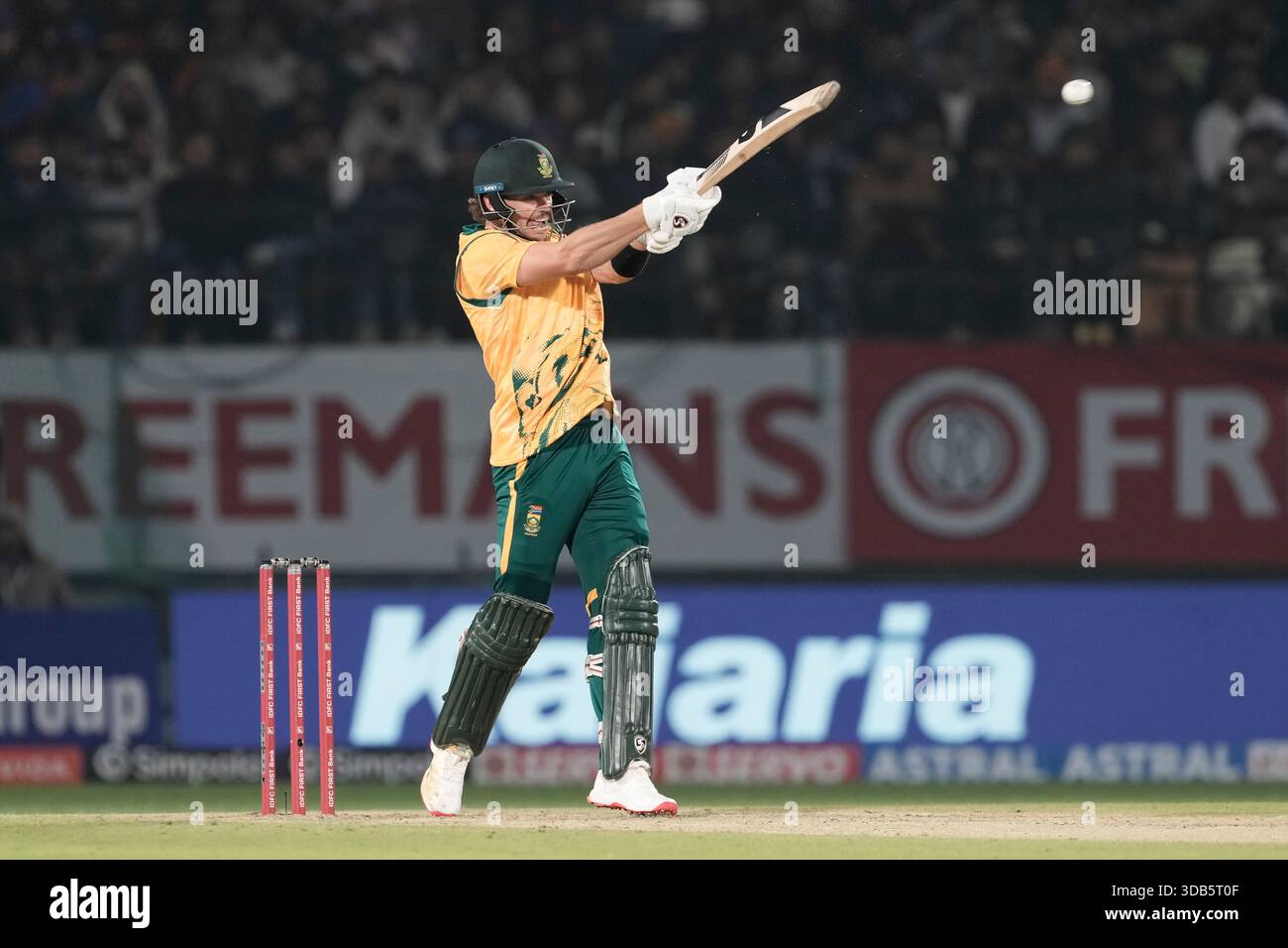 South Africa's Tristan Stubbs plays a shot during the third T20 cricket ...