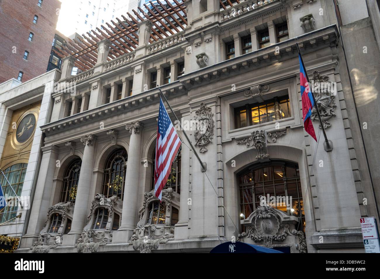 The Ornate Naval Facade of New York Yacht Club is a landmark at 37 West ...