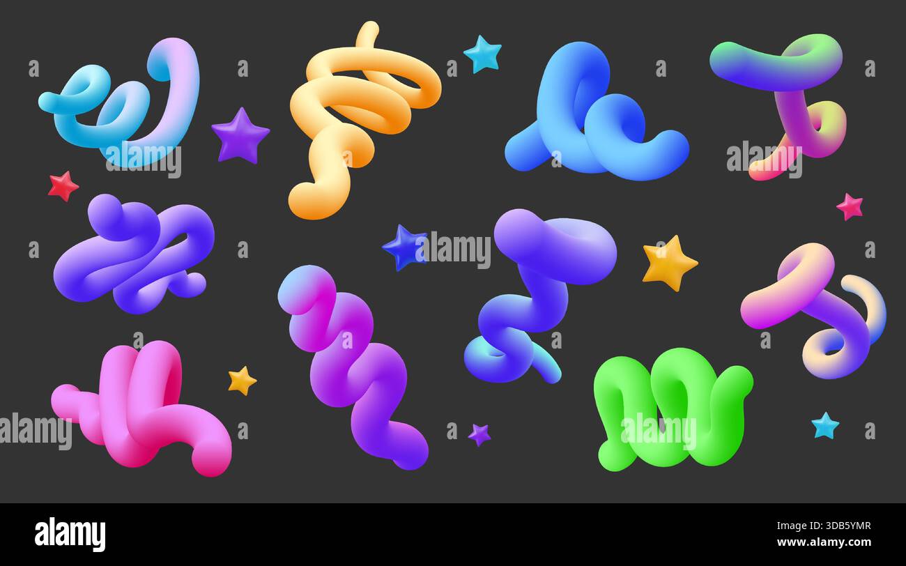 3d gradient swirl shapes Stock Vector Images - Alamy