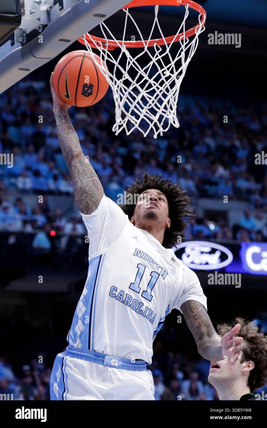 North Carolina forward Jonathan Powell (11) goes in for a dunk against ...