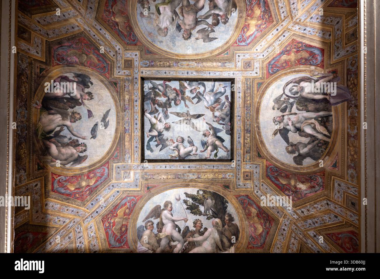 Mantua, Italy - Jul 25, 2025: Renaissance frescoed ceiling with ...