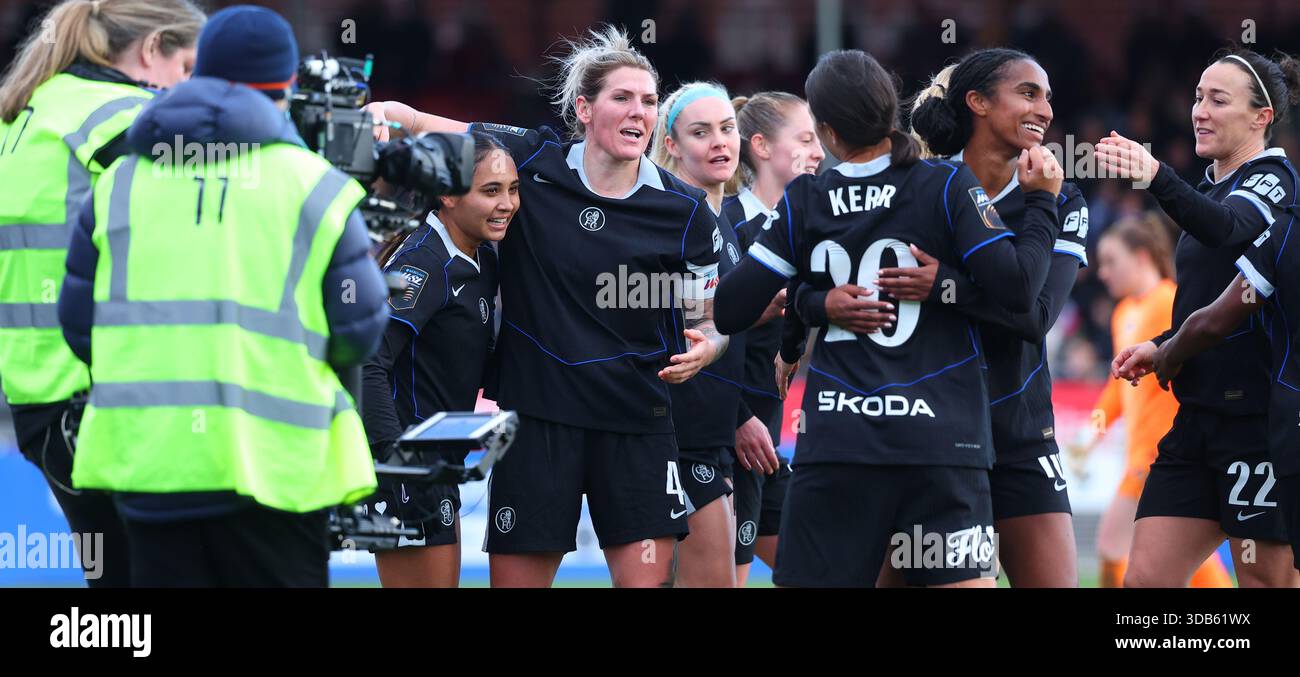 Crawley, UK 14th December, 2025 : Alyssa Thompson of Chelsea celebrates ...