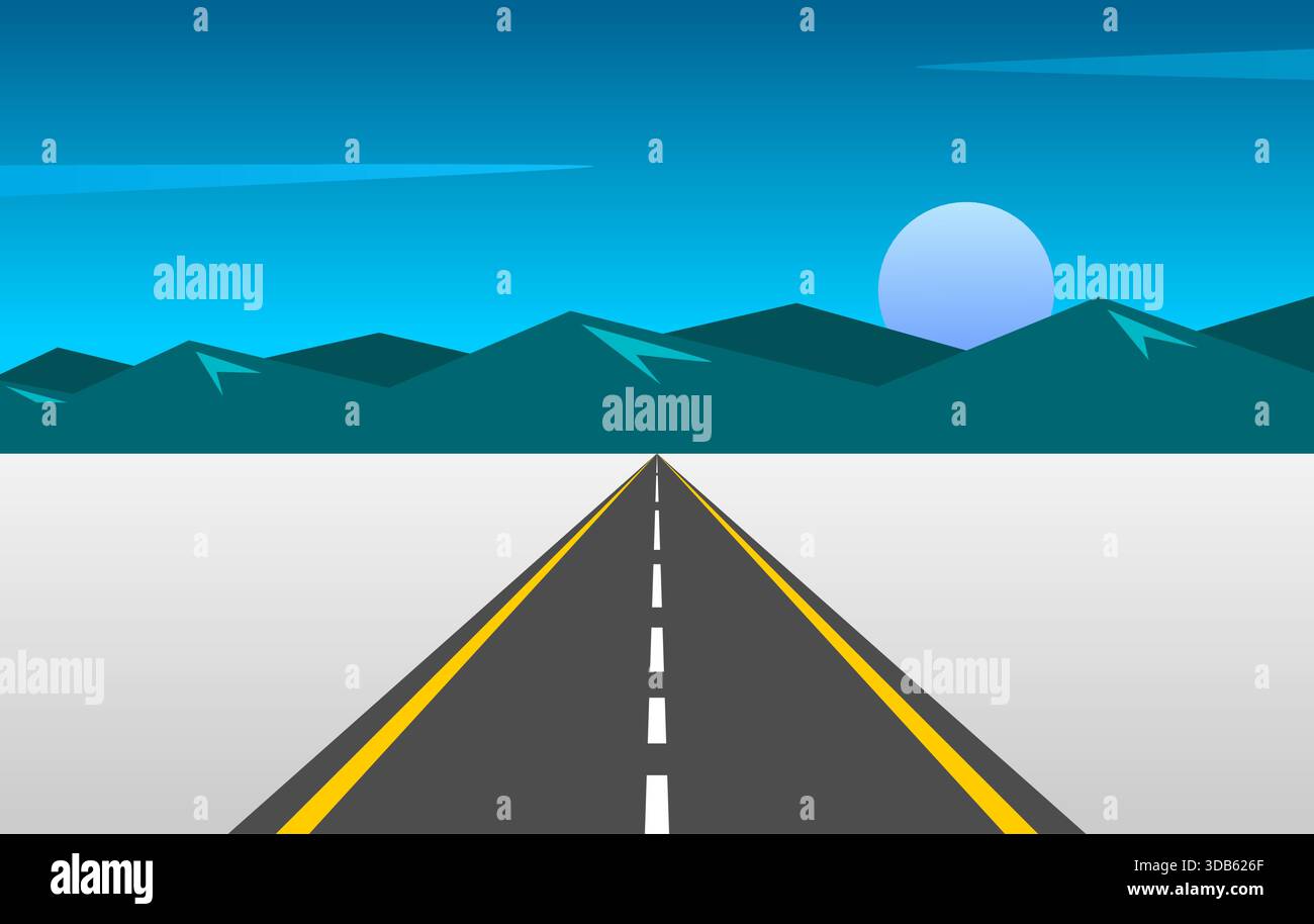 Empty road in north Stock Vector Images - Alamy