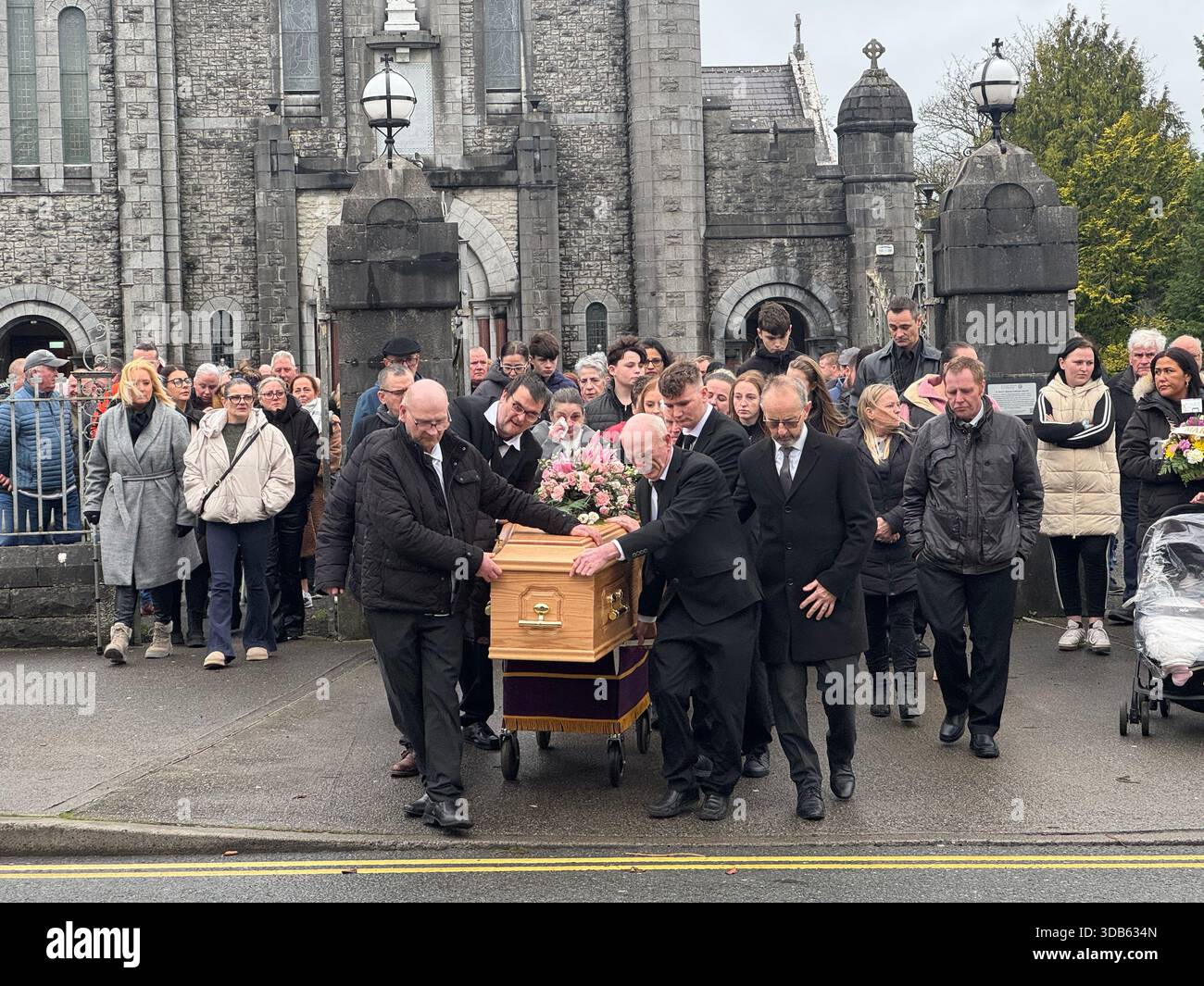 The coffin of Mary Holt leaves St Mary's Church, Edenderry. Four-year ...