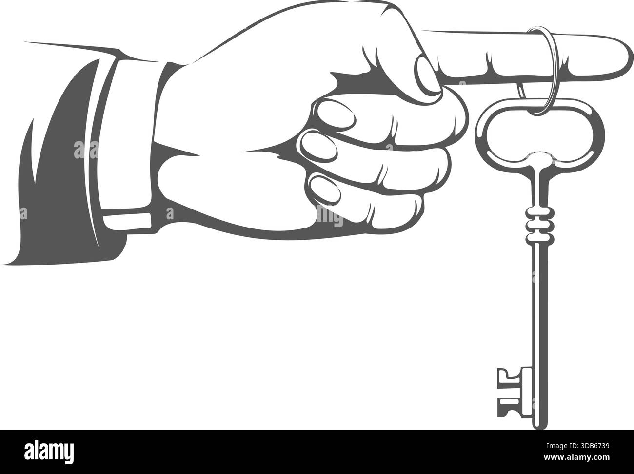 House key hand Black and White Stock Photos & Images - Alamy