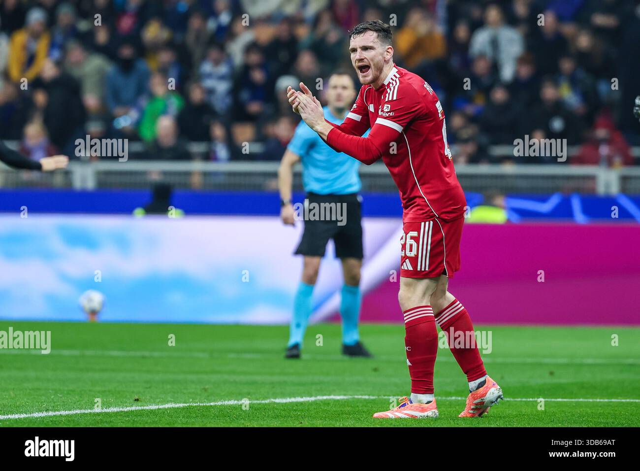 Andy Robertson of Liverpool FC reacts during the UEFA Champions League ...