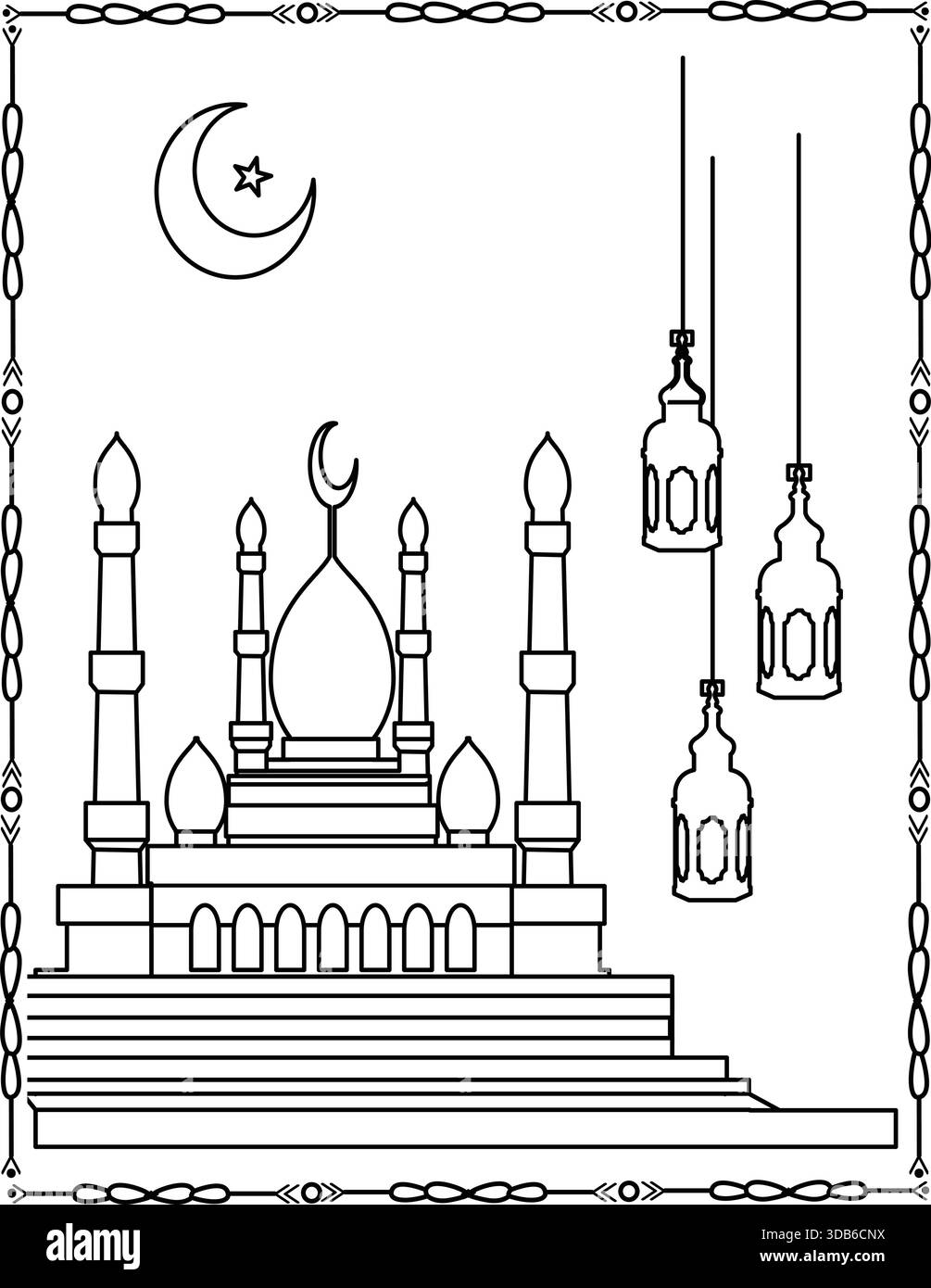 Crescent moon coloring page Stock Vector Images - Alamy