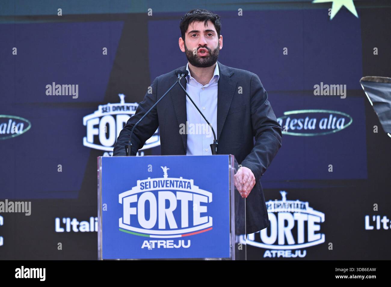 Fabio Roscani (FdI MP and President of the National Youth) attends the ...
