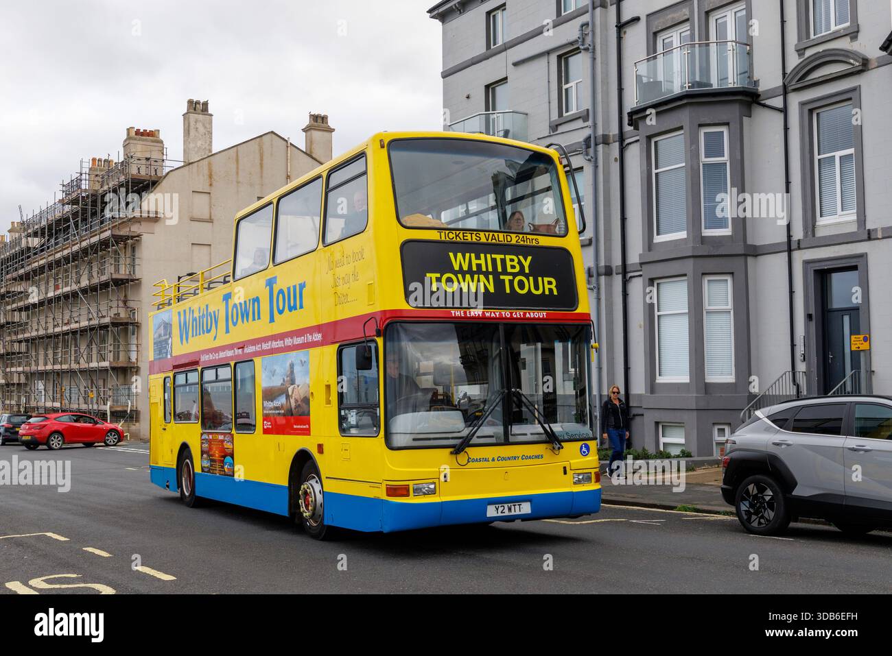 Town rout double-decker bus, Whitby, Yorkshire, England, UK Stock Photo ...