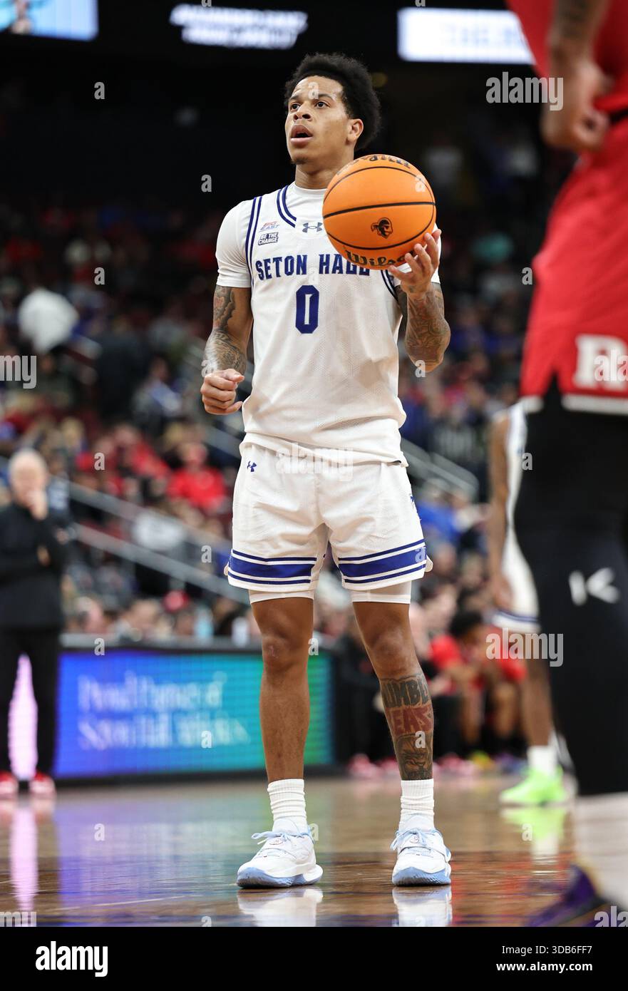Seton Hall guard Adam Clark (0) at the foul line in the second half during the 2025 edition of ...