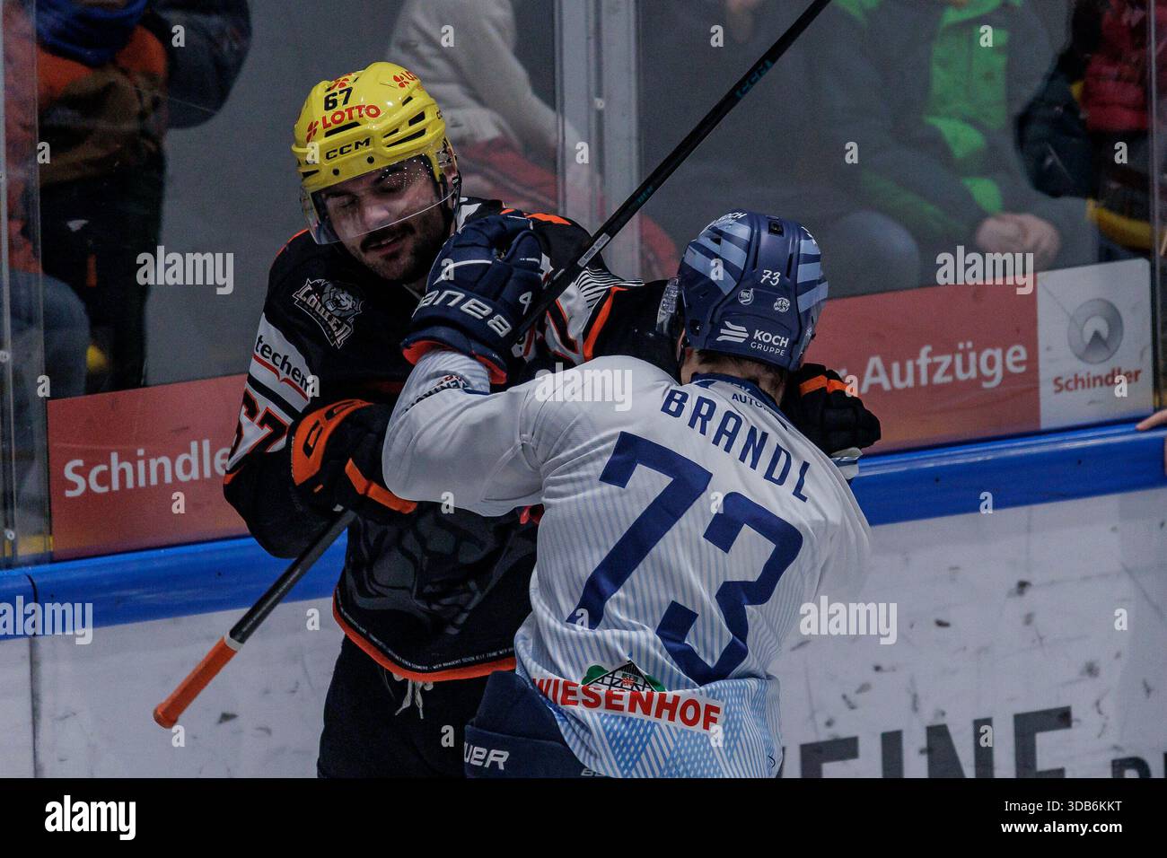 Matthew Wedman (Frankfurt Lions #67) & Linus Brandl (Straubing Tigers ...
