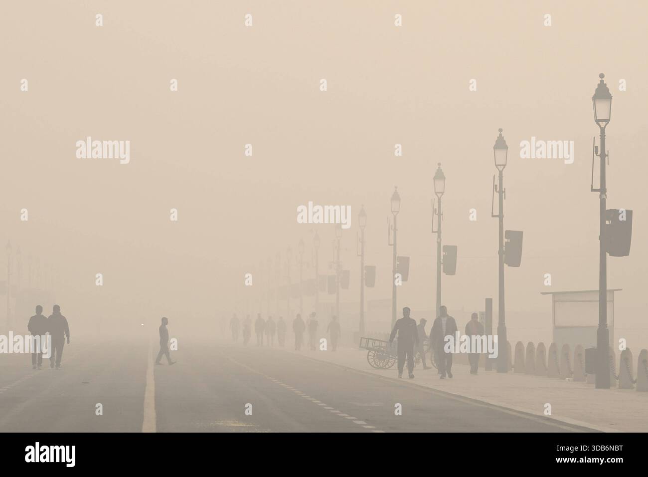 NEW DELHI, INDIA - DECEMBER 14: Morning Smog seen at Kartavya Path ...