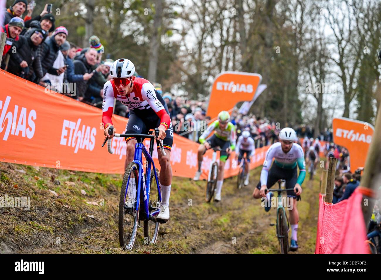 Belgian Thibau Nys pictured in action during the men's elite race of ...
