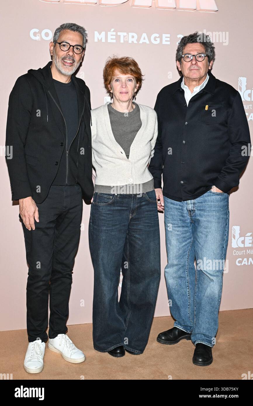 (L-R) A guest, Ariane Toscan du Plantier and Patrick Sobelman pose for ...