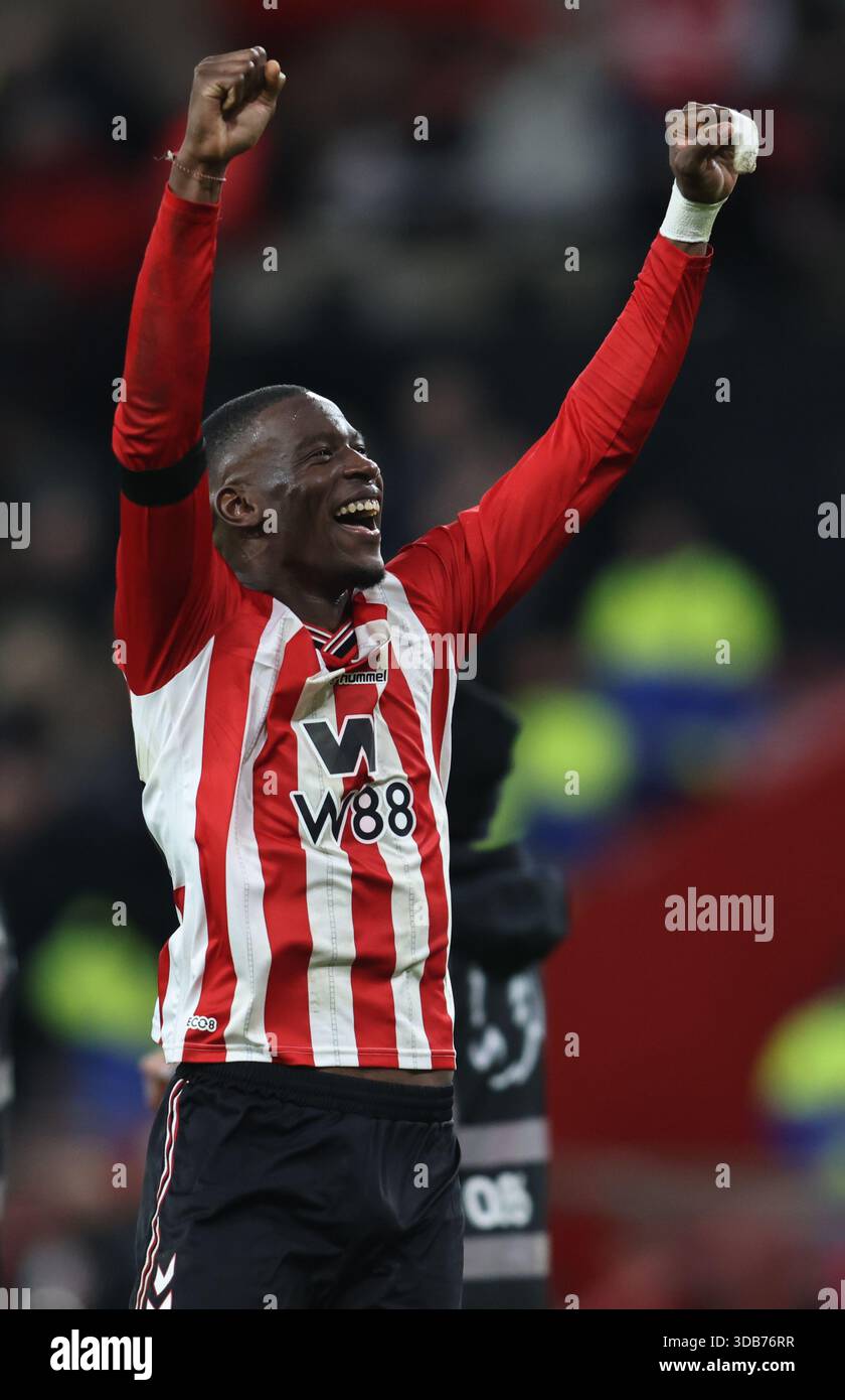 Nordi Mukiele celebrates at full time during the Premier League match ...