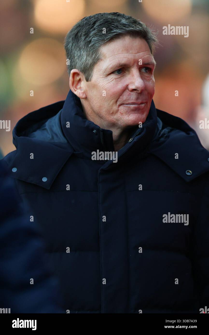 Crystal Palace manager Oliver Glasner looks on prior to kick off during ...