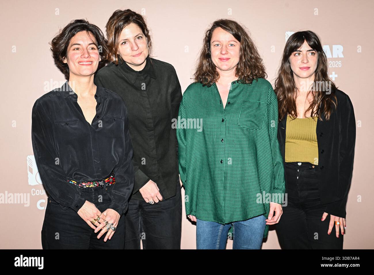 (L-R) Pauline Tran Van Lieu, Louise Hémon, a guest and Lucie Rego pose ...