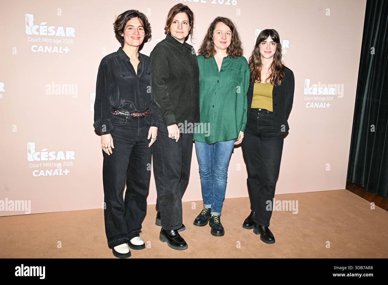 (L-R) Pauline Tran Van Lieu, Louise Hémon, a guest and Lucie Rego pose ...