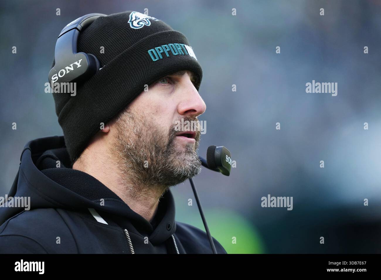 Philadelphia Eagles head coach Nick Sirianni watches action during the ...
