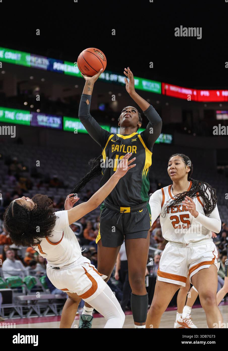 December 14, 2025: Baylor's Kyla Abraham (12) shoots from the key ...
