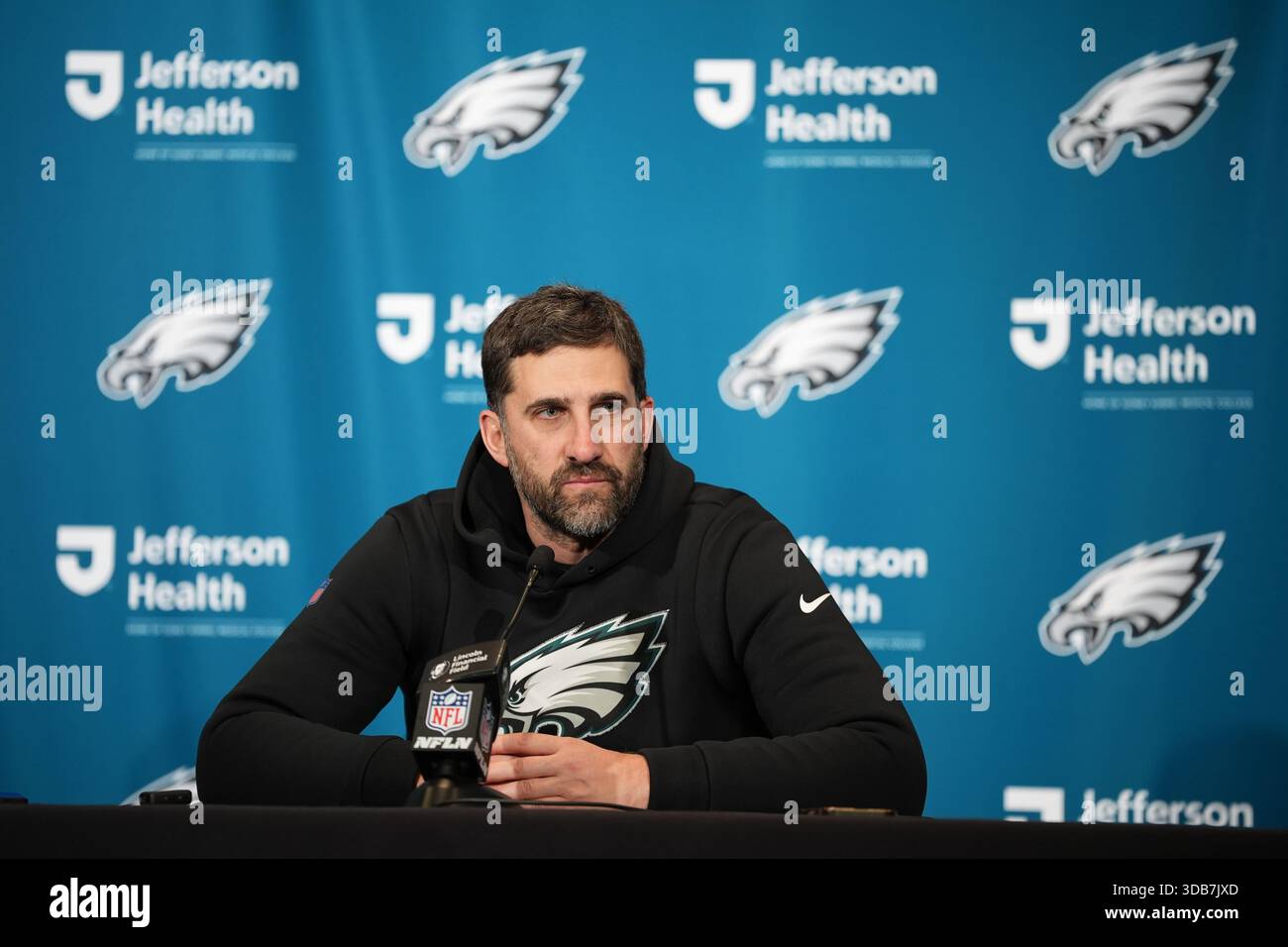 Philadelphia Eagles head coach Nick Sirianni attends a news conference ...