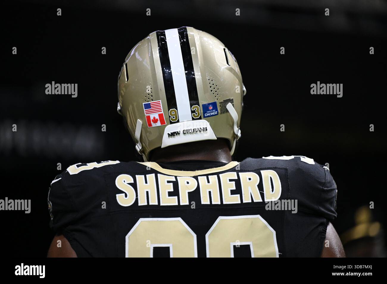 Inspire Change logo on the helmet of New Orleans Saints defensive ...
