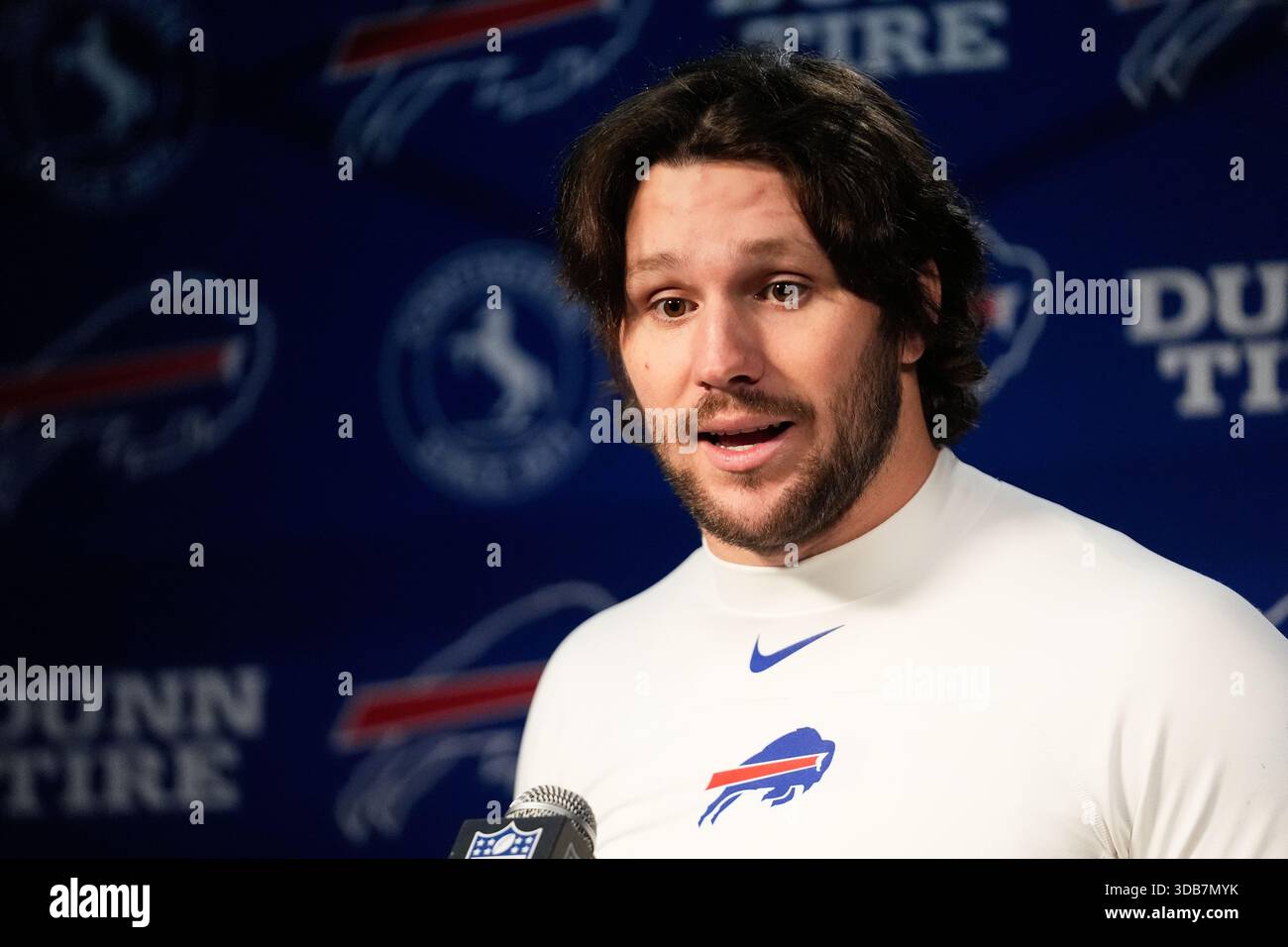 Buffalo Bills quarterback Josh Allen speaks at a news conference after ...