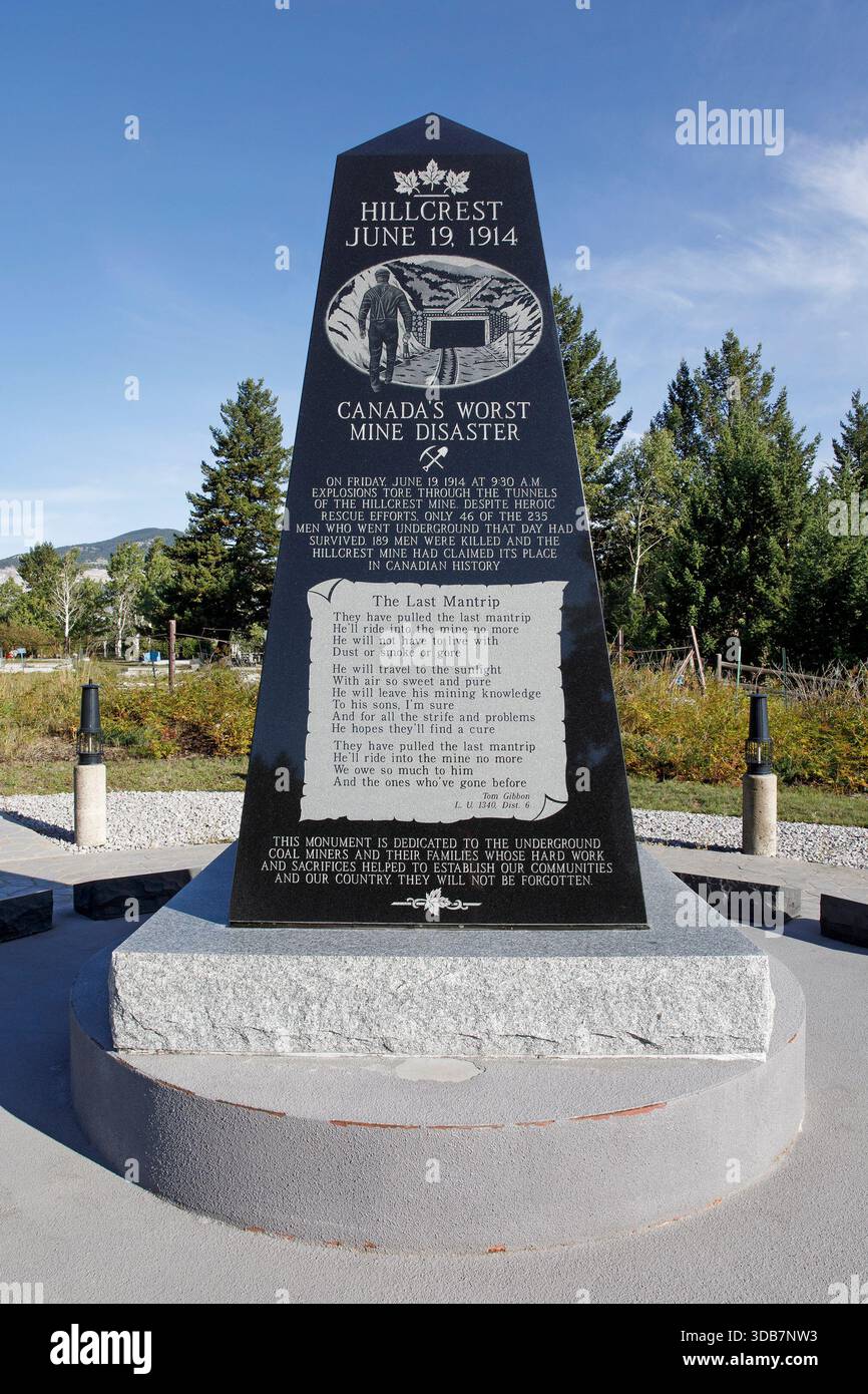 Hillcrest Mine Disaster Monument, dedicated to miners who died in ...