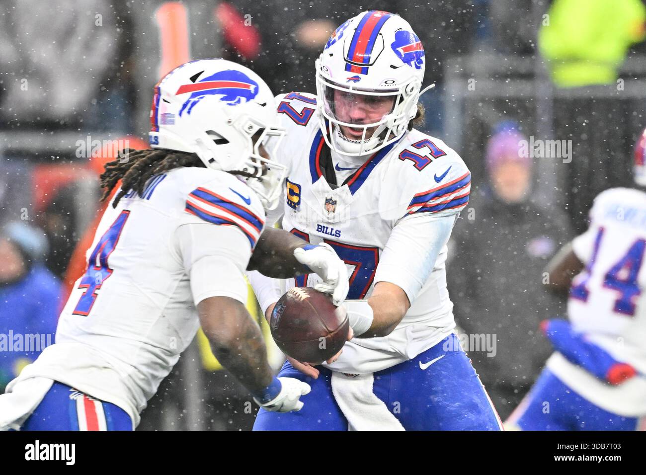 Dec 14, 2025; Foxboro, Massachusetts, USA; Buffalo Bills quarterback ...