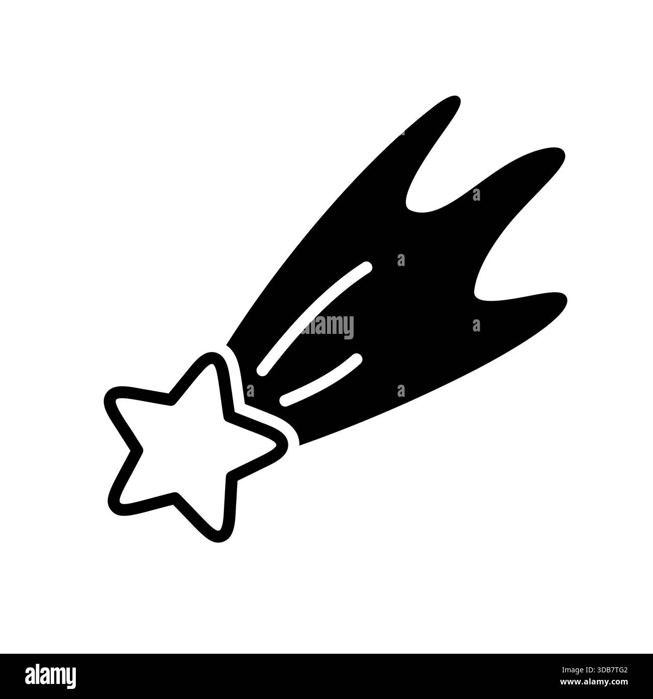 Falling star vector solid icon. Shooting star sign. Winter sign. Graph ...